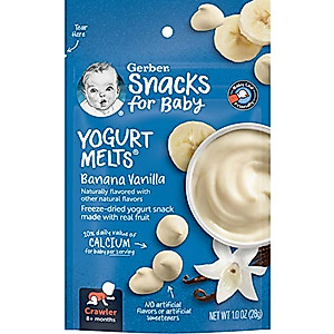 Gerber Yogurt Melts, Variety Pack, Mixed Berry + Peach + Banana Vanilla, 1oz (Pack of 7)