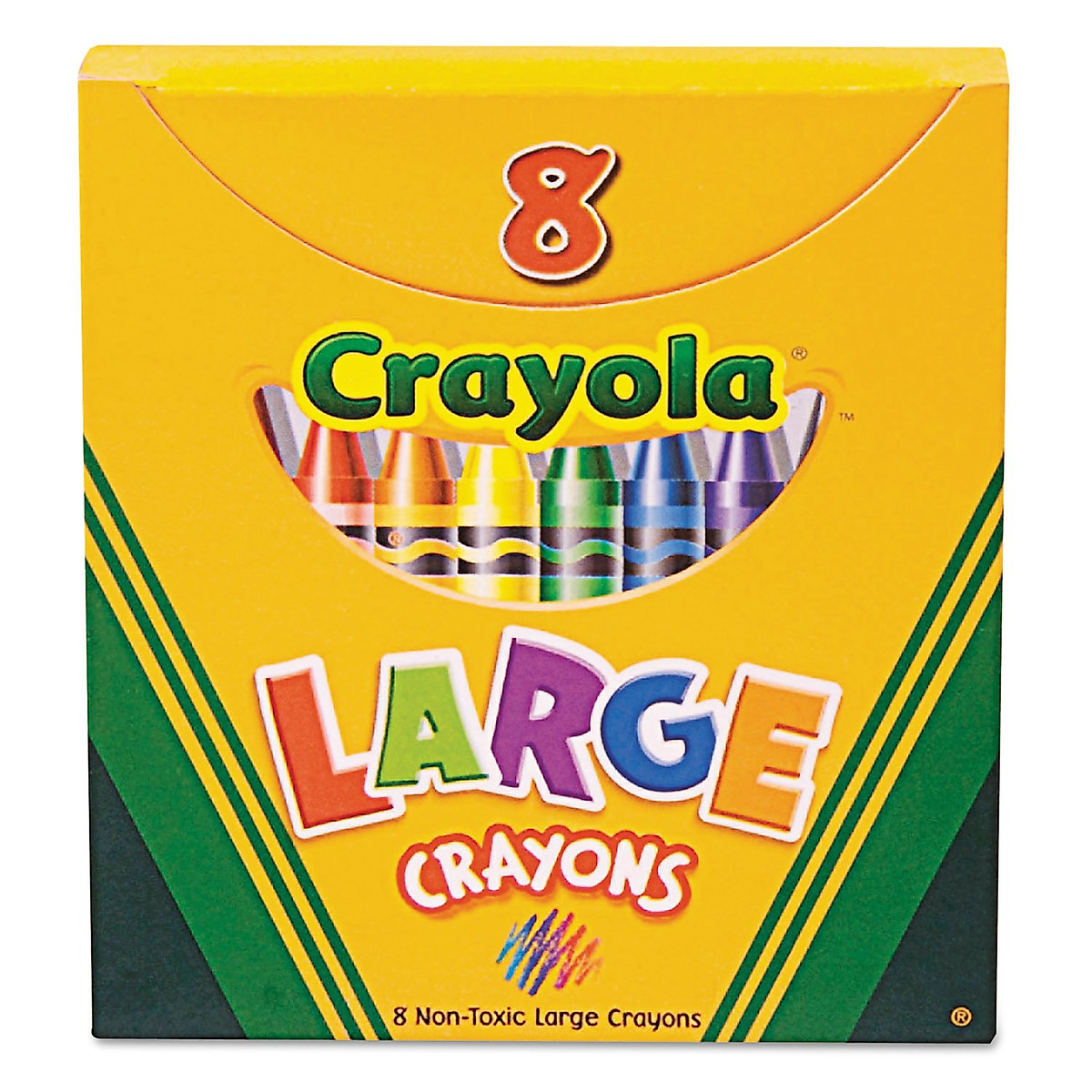 Crayola 520080 Large Crayons, Tuck Box, 8 Colors/Box
