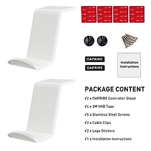 OAPRIRE Under Desk & Desktop Controller Holder Gaming Accessories (2 Pack) for Xbox ONE PS4 PS5 Switch, Universal Controller Stand with Clips (White)