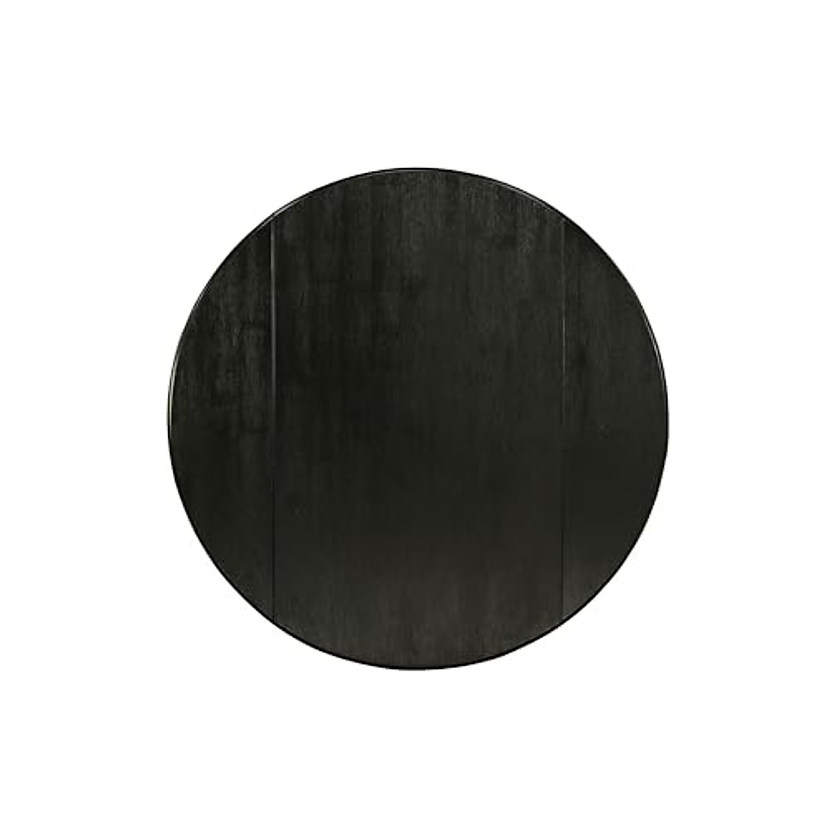 East West Furniture DMEL3-ABK-35 3 Piece Dinette Set for Small Spaces Contains a Round Dining Table with Dropleaf and 2 Doeskin Linen Fabric Parsons Dining Chairs, 42x42 Inch, Wirebrushed Black