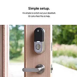 Google Nest x Yale Lock - Tamper Proof Smart Lock for Keyless Entry - Keypad Deadbolt Lock for Front Door - Works with Nest Secure Alarm System - Black Suede