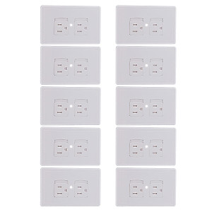 DOITOOL 20pcs Safety Electric Childproof Wall Plugs Socket with Screws Plug Anti Outlet Closing Self- closing Home for Plate Room Protectors Covers Self Protector Use Standard Office