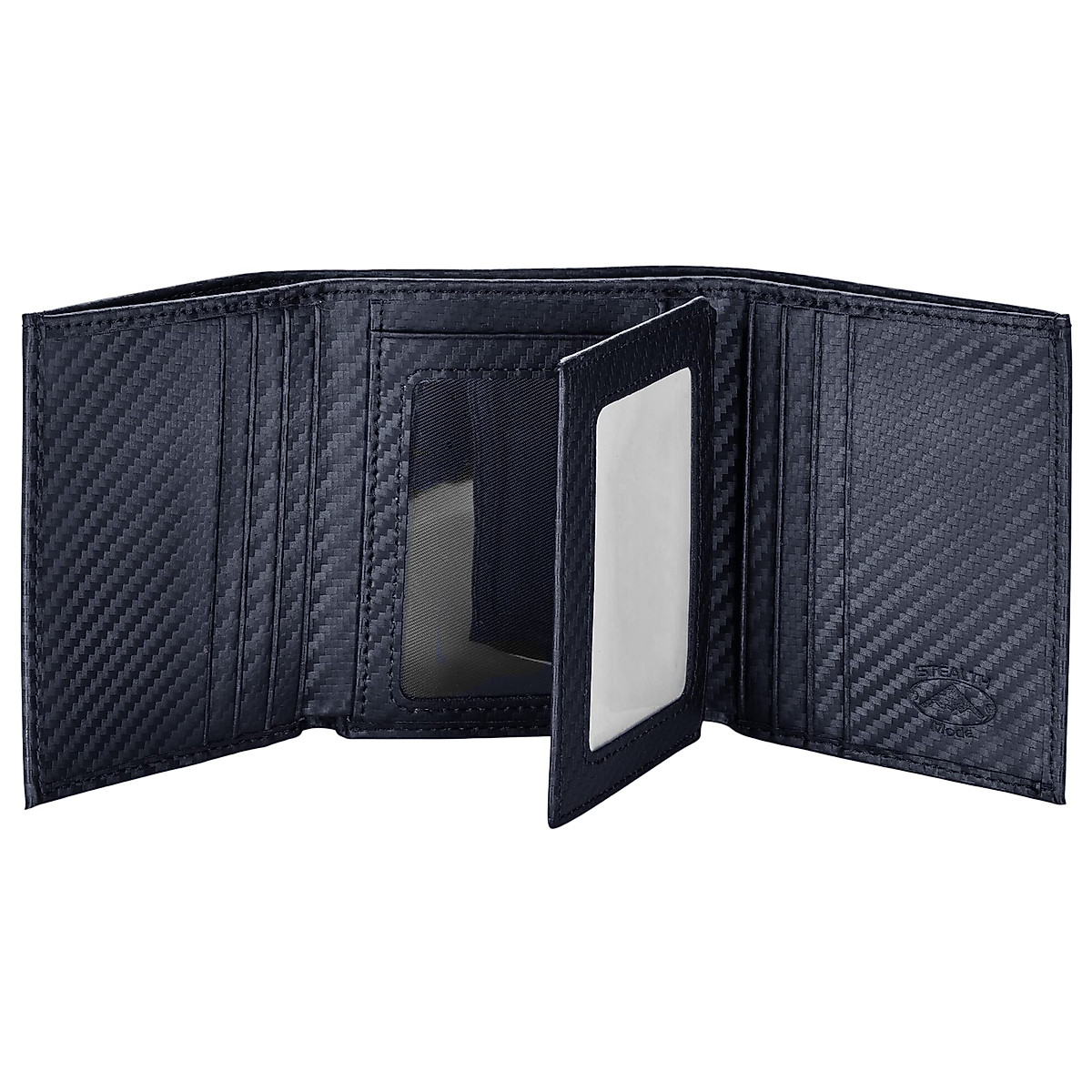 Stealth Mode Carbon Fiber Trifold RFID Wallet For Men With Flip Out ID Holder (Carbon Fiber)