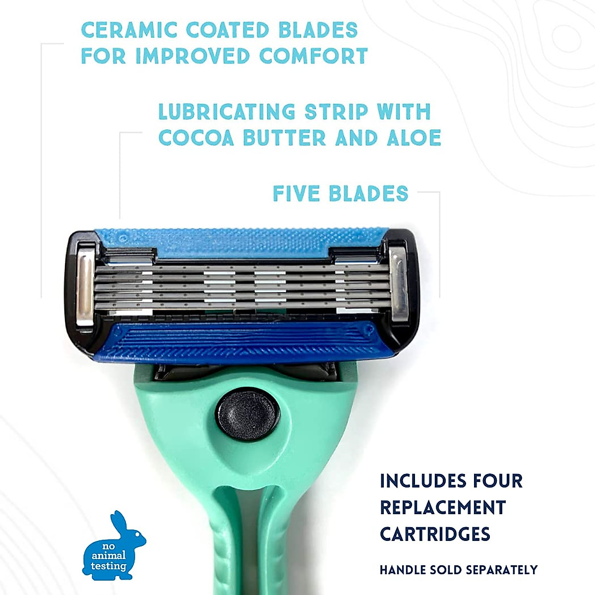 Preserve POPi Shave 5 Replacement Cartridges for Preserve POPi Shave 5 Razor (4 Count (Pack of 1))