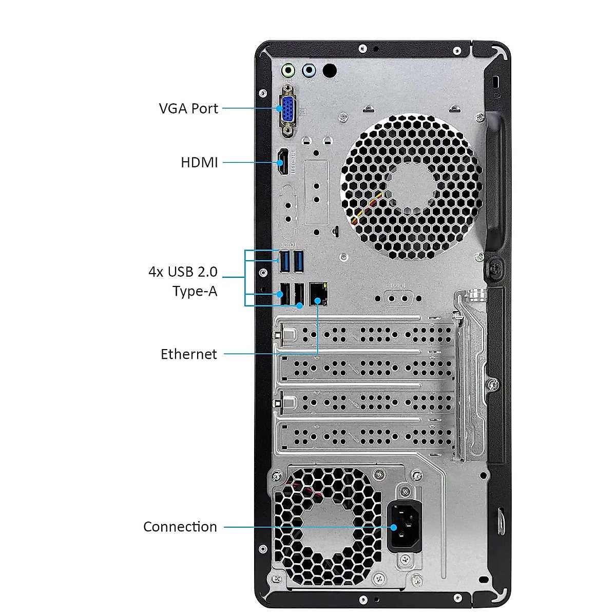 HP Pavilion Tower Desktop Computer, Octa-Core AMD Ryzen 7 5700G (Beat i7-11700K), 4GB DDR4 RAM, 256GB PCIe SSD, WiFi 6, Bluetooth, RJ-45, HDMI, VGA, Keyboard and Mouse, Windows 11 Pro, WE/PGPY