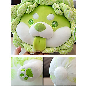 Veggie Dog Plush Toy, 16" Stuffed Animal Shiba Inu Plushie Doll, Soft Fluffy Friend Hugging Cushion - Present for Every Age & Occasion