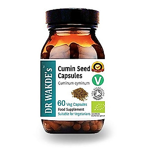 DR WAKDE'S Organic Cumin Seed Capsules, Organic | 60 Veg Caps | Ayurvedic Supplement | Vegan | 100% Herbal | Quantity Discounts | Same Day Dispatch