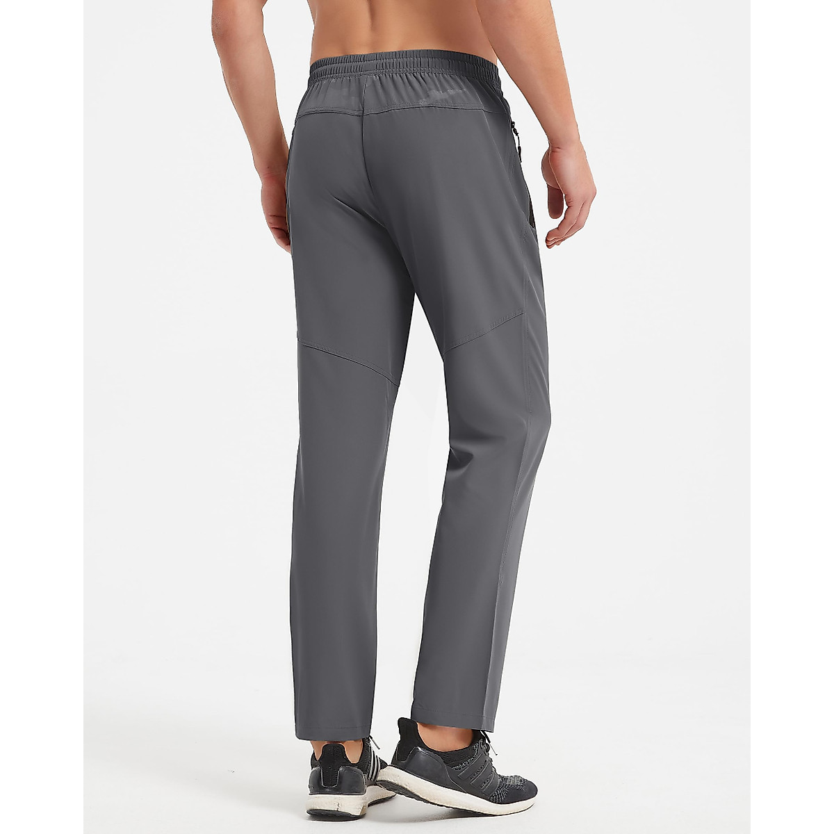 BIYLACLESEN Men Sweatpants for Mens Joggers with Pockets Men Athletic Track Workout Sweat Pants Men Summer Lightweight Quick Dry Pants Dark Grey 36