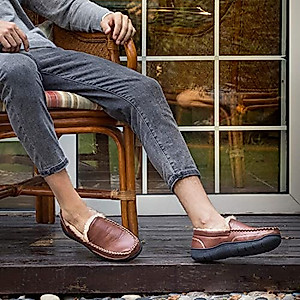 ULTRAIDEAS Men's Venetian Slipper Indoor/Outdoor House Shoe with Memory Foam Comfort (Coffee/Chestnut, Size 10)