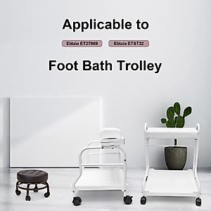 Elitzia Pedicure Foot Stool Beauty Salon SPA Foot Bath Footstool Two Colors Optional Thick Support Seat Quality Wheels ET28499 Brown Colour