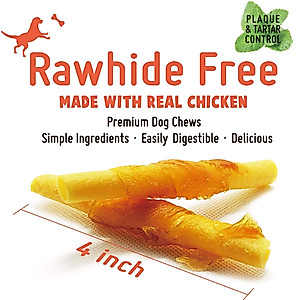 LuvChew Chicken Wrapped Dog Bone Treat Sticks with Glucosamine & Turmeric, Easy to Digest, Non-Rawhide Soft Chicken Cheese Dog Chew Treats 15pcs/Pack