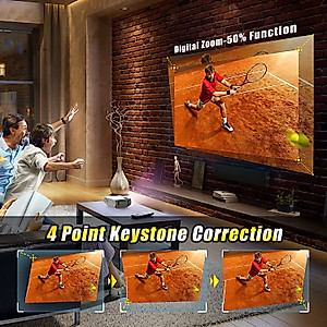 Projector Portable 5G WiFi Video-Projector [2023 Upgraded] Movie Projector Mini projectors 8000:1Contrast 9000Lumen Compatible with Full HD 1080P iPhone,Android,FireStick,AV,VGA,HDMI,USB,TF ‎T5-W800P