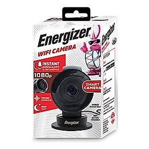 XTREME DIGITAL LIFESTYLE ACCESSORIES Energizer Smart Wi-Fi Black Indoor Camera, 1080P Full HD, Cloud/Micro-SD Card Support