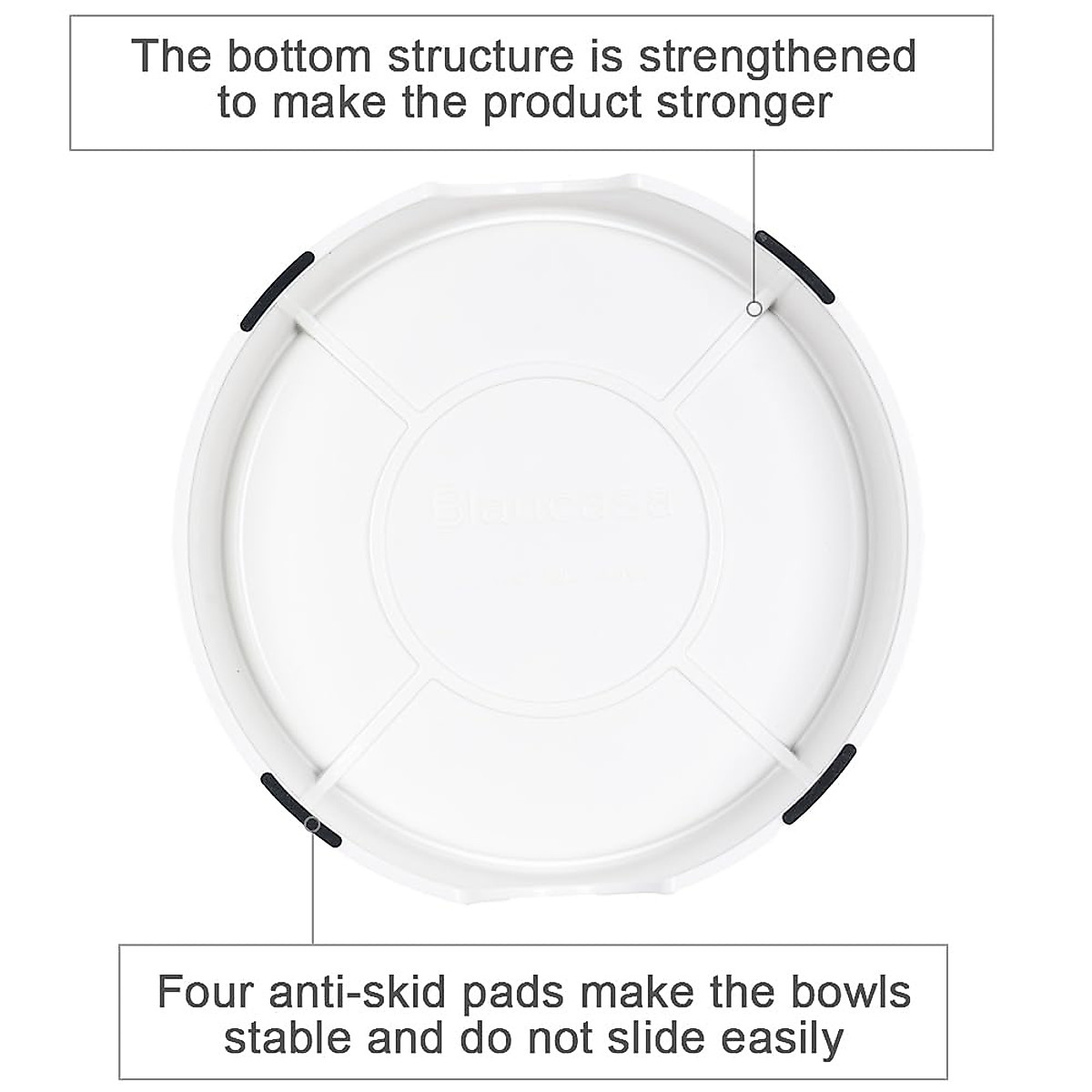 Blaucasa Cat/Dog Bowl Stand Set of 2, Elevated Cat Bowl Stand, Raised Stand for Food and Water Cat Bowls, Non Slip Pet Feeding Station,Prevent Neck & Whisker Fatigue(White, 5.7" L x 2.3" H)