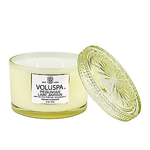 Voluspa Peruvian Lime Jardin Candle | Corta Maison Boxed Glass | 11 Ounces | 45 Hour Burn Time | Vegan | Proprietary Coconut Wax and All Natural Wicks for a Cleaner Burn
