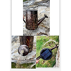 Solar Watering Can with Cascading Lights - Large Waterfall Lights Garden Decor, Owl Shape Solar Hanging Lantern Outdoor Waterproof , 96 LEDs String Light Flashing for Patio,Lawn,Garden,Pathway
