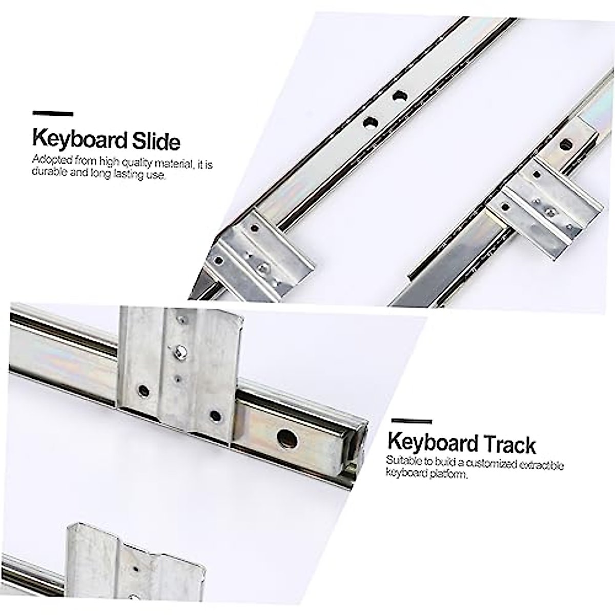 OSALADI 2 Pairs Guide Desk Drawer Desk Trays Ball Bearings Furniture Slides Drawer for Desk Computer Desk Rails Rack Bearing Slides Keyboard Tray Rails Dedicated Cold Rolled Steel Hardware