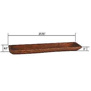 Uziass Wooden Dough Bowls, 27.75” Hand Carved Large Wood Dough Bowls Rustic Wood Decorative Bowl Farmhouse Wood Bowl for Dining Table Centerpiece Living Room Coffee Table Countertop Home Kitchen Decor