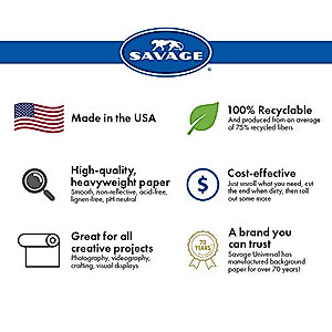 Savage Seamless Paper Photography Backdrop - #50 White (107 in x 36 ft) Made in USA