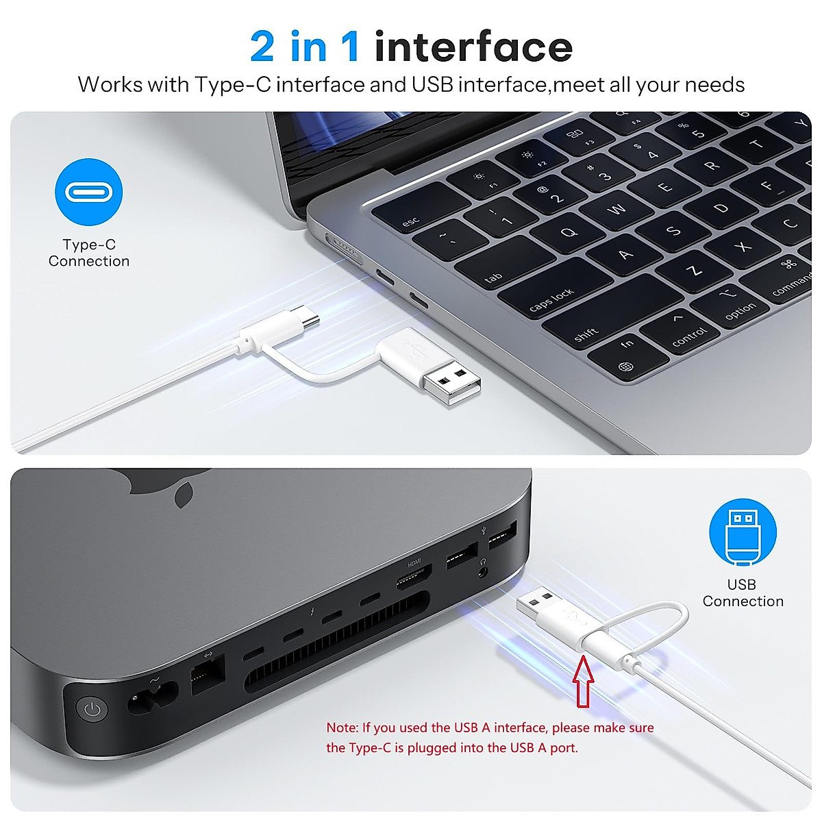 OMOTON Wired Keyboard Compatible with Mac, with Dual Interface (USB and Type-C), Numeric Keypad Compatible with MacBook Pro/Air, iMac, Mac Mini/Pro Laptop, Silver