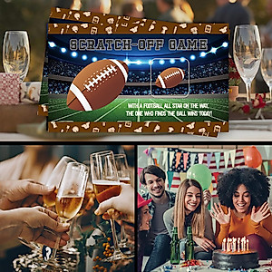Haizct 50 Pack Football Theme Scratch Off Game, Rugby Football Scratch Card for Baby Shower Birthday Party Lottery Game Group Games, Gifts for Football Lovers, Baby Shower Idea