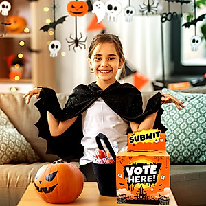 57 Pcs Halloween Party Costume Contest Ballot Set Voting Ballots Trophy Ribbons Halloween Costume Contest Awards Halloween Party Favors for Kids Adults