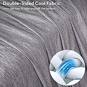 Silkyrest Cooling Weighted Blanket for Adults 15lbs 60" x 80" Queen Size Double-Sided Heavy Blanket for Sleeping Breathable Microfiber Material with Glass Beads for Summer, Gifts for Men Women, Grey