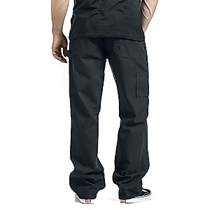 Dickies Men's Relaxed Fit Straight-Leg Duck Carpenter Jean, Black, 34W x 30L