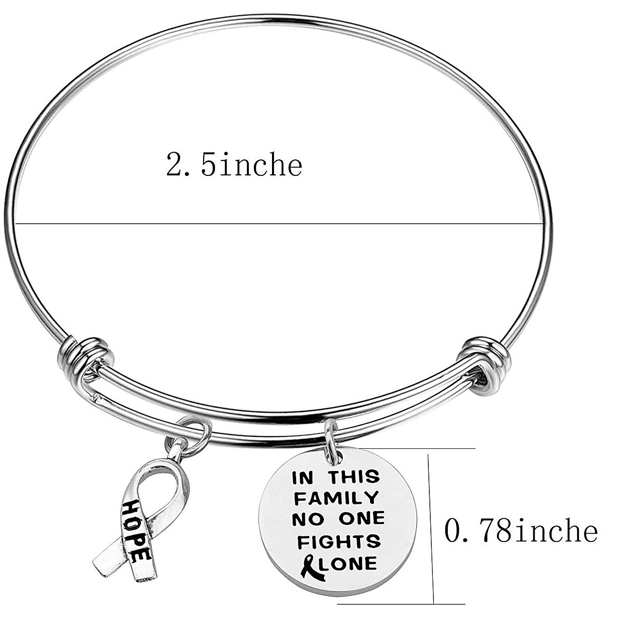 BNQL in This Family Nobody Fights Alone Bracelet Necklace Cancer Awareness Gifts