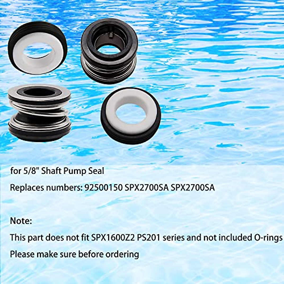 PS-200 354545 5/8" Shaft Seal Fit for Swimming Pool/Spa Pump Aqua Flo Aqua-Flo Xp, XP2, XP2e 92500150 SPX2700SA (2/Pack)