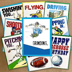Play Strong Skateboarding Birthday Card 1-Pack (5x7) Power Player Illustrated Sports Birthday Cards Greeting Cards- Awesome for Skateboarders, Coaches and Fans Birthdays, Gifts and Parties!