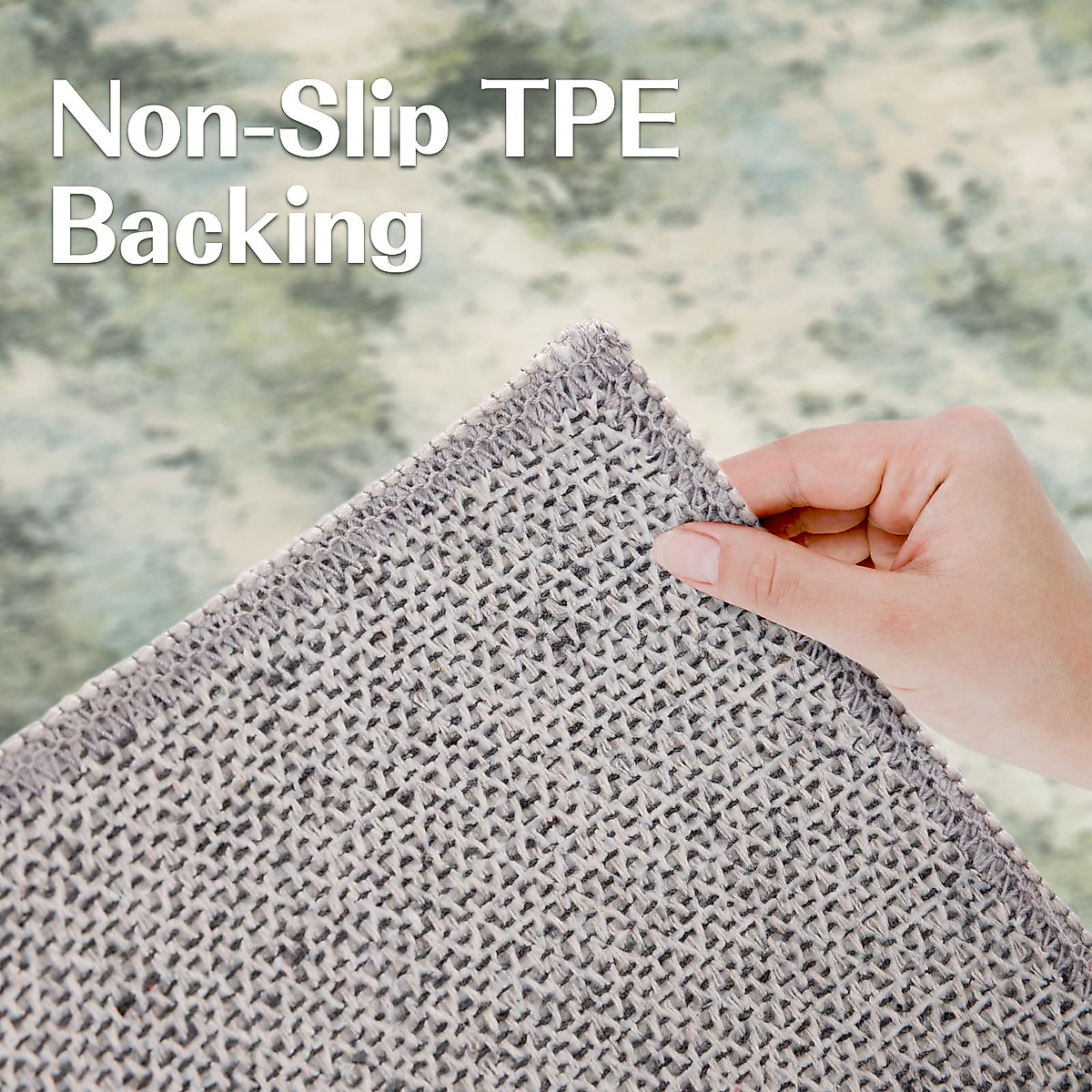 UMINEUX Living Room Rug 9'x12' Large Washable Area Rug with Anti-Slip Rubber Backing, Modern Abstract Low Pile Rugs, Ultra Soft & Thin, Non-Slip, Stain Resistant for Dining Room Bedroom Home Decor