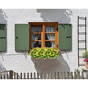 AIOR 10 Bundles Artificial Flowers, UV Resistant Fake Flowers Plastic Greenery Shrubs Plants for Floral Arrangement, Hanging Pots, Home Garden Decor Graduation (Yellow)