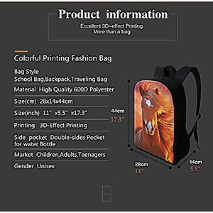 Generic Fashion Adult Horse Backpack College Students Bookbags