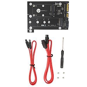Adapter Card, M.2 and MSata SSD to SATA3, MSata SSD 6Gbps Mass Storage Interface, Read Speed 520MB/S, Plug and Play Suitable for 2230, 2242, 2260, 2280
