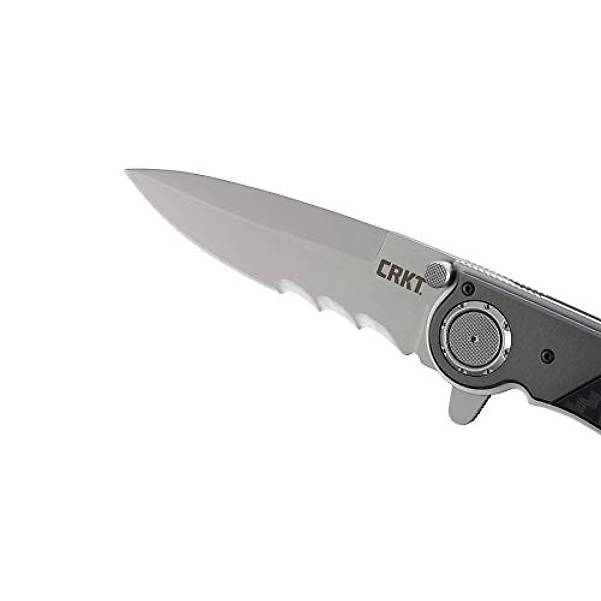 CRKT M40-15 EDC Folding Pocket Knife: Heavy Duty Everyday Carry, Spearpoint Blade with Veff Serrations, Flipper, Deadbolt Lock, Aluminum & GRN Handle, 4-Position Pocket Clip