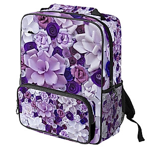 VBFOFBV Travel Backpack, Laptop Backpack for Women Men, Fashion Backpack, Purple White Fl：