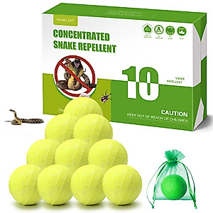 MAGIC CAT Snake Repellent for Yard, 10 Pack Natural Snake Away Repellent for Outdoor & Indoor Snake Pest Control, Powerful Anti-Snake Barrier Ball Pet Family Safe for Home Lawn Garden Camping Fishing
