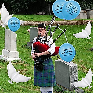 20 Pieces Blue Memorial Balloons,Biodegradable Funeral Remembrance Balloons and 6 Pieces 41.3 Inch Dove Balloons for release to Celebrate life, Bereavement, Condolences, Anniversary services