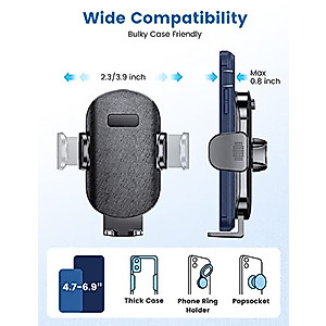 eSamcore Vent Car Phone Holder, 3-Point Support Car Phone Mount with Extended Clamp Cradles Stable Cell Phone Holder for Car Truck Vehicle Air Vent on Dashboard for iPhone Samsung Galaxy Note