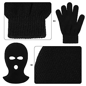 URATOT Adult Halloween Robber Costume Set Prop Money Black Gloves Face Cover White Striped T-Shirt Bags, L