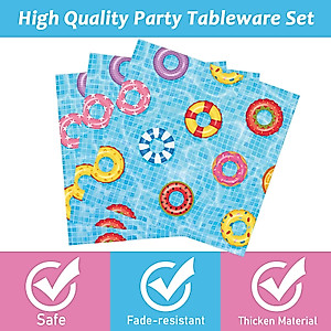 96PCS Beach Ball Party Supplies Tableware Set Pool Party Plates and Napkins Summer Pool Party paper Plates for Kids Birthday Summer Beach Party Hawaiian Pool Party Table Decorations Supplies 24Guests
