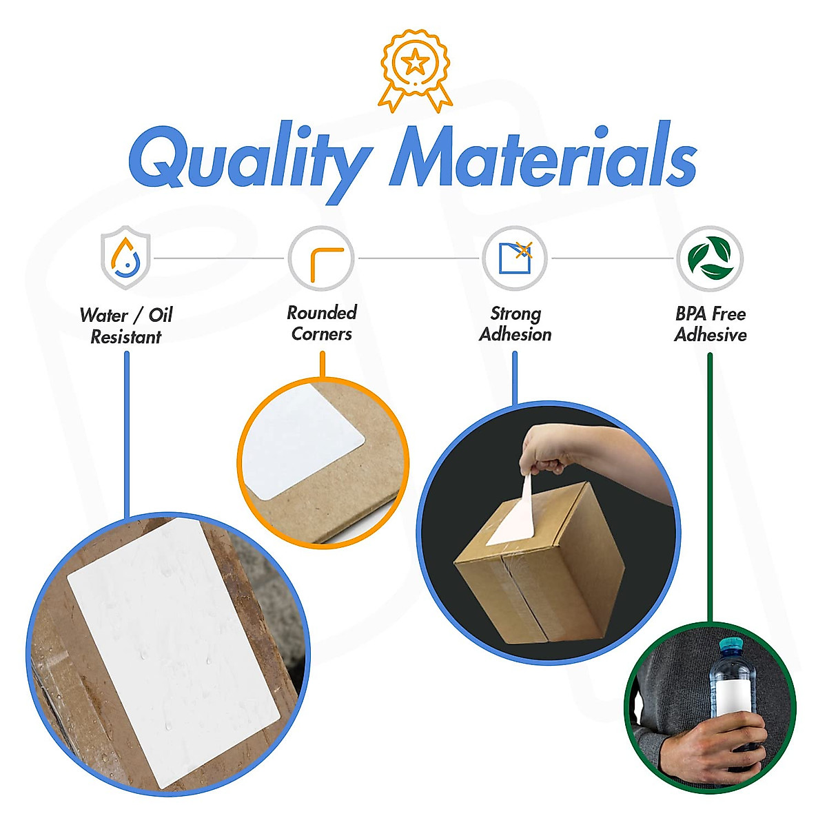 OfficeSmartLabels 4"x5" Direct Thermal Label - Compatible with Rollo Label Printer & Zebra Desktop Printers and More – 3” Core, Permanent Adhesive & Perforated Postage Label Paper [4 Rolls, 1100/Roll]