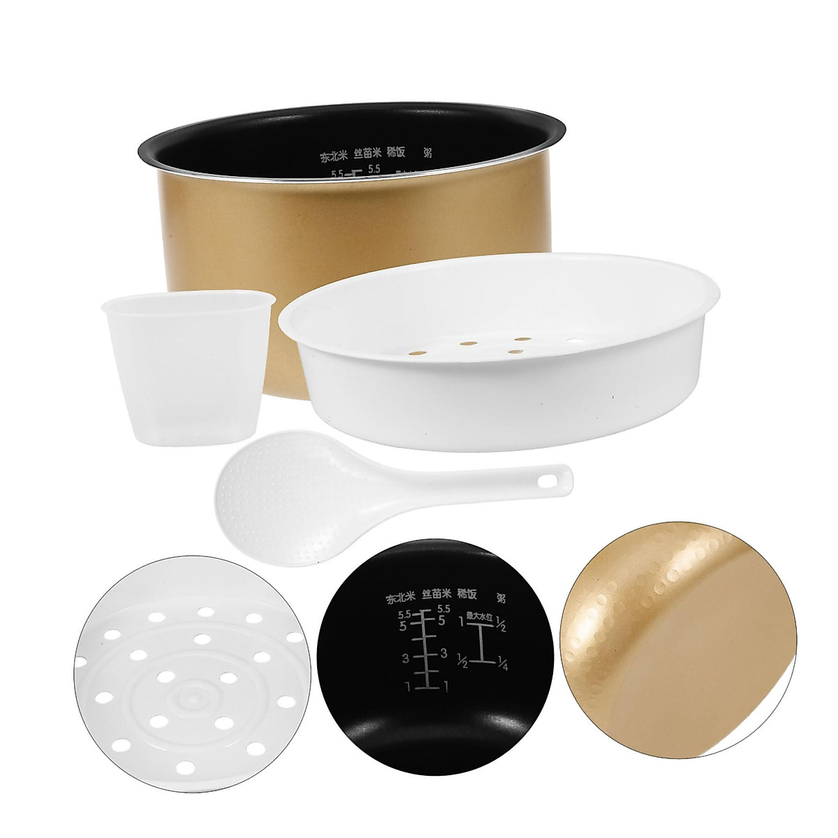 Cabilock Rice Cooker Liner Stainless Steel Cooking Utensils Stainless Steel Container Gbc05 Nonstick Onigiri Maker Pot Inner Pot Replacement Aluminum Alloy Metal Pressure Cooker