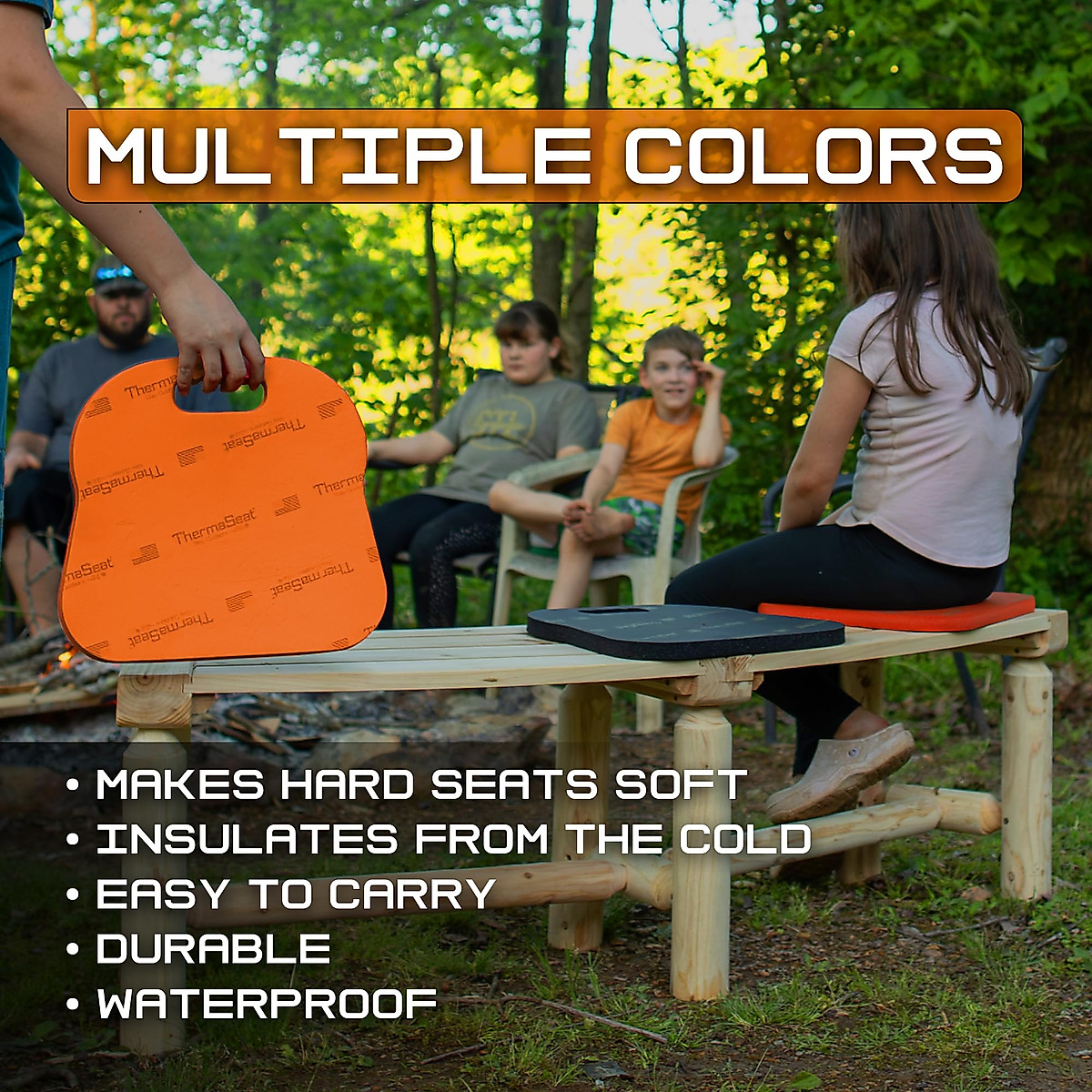 Northeast Products Therm-A-SEAT Sport Cushion Stadium Seat Pad, Orange, 13"x14"x.75"