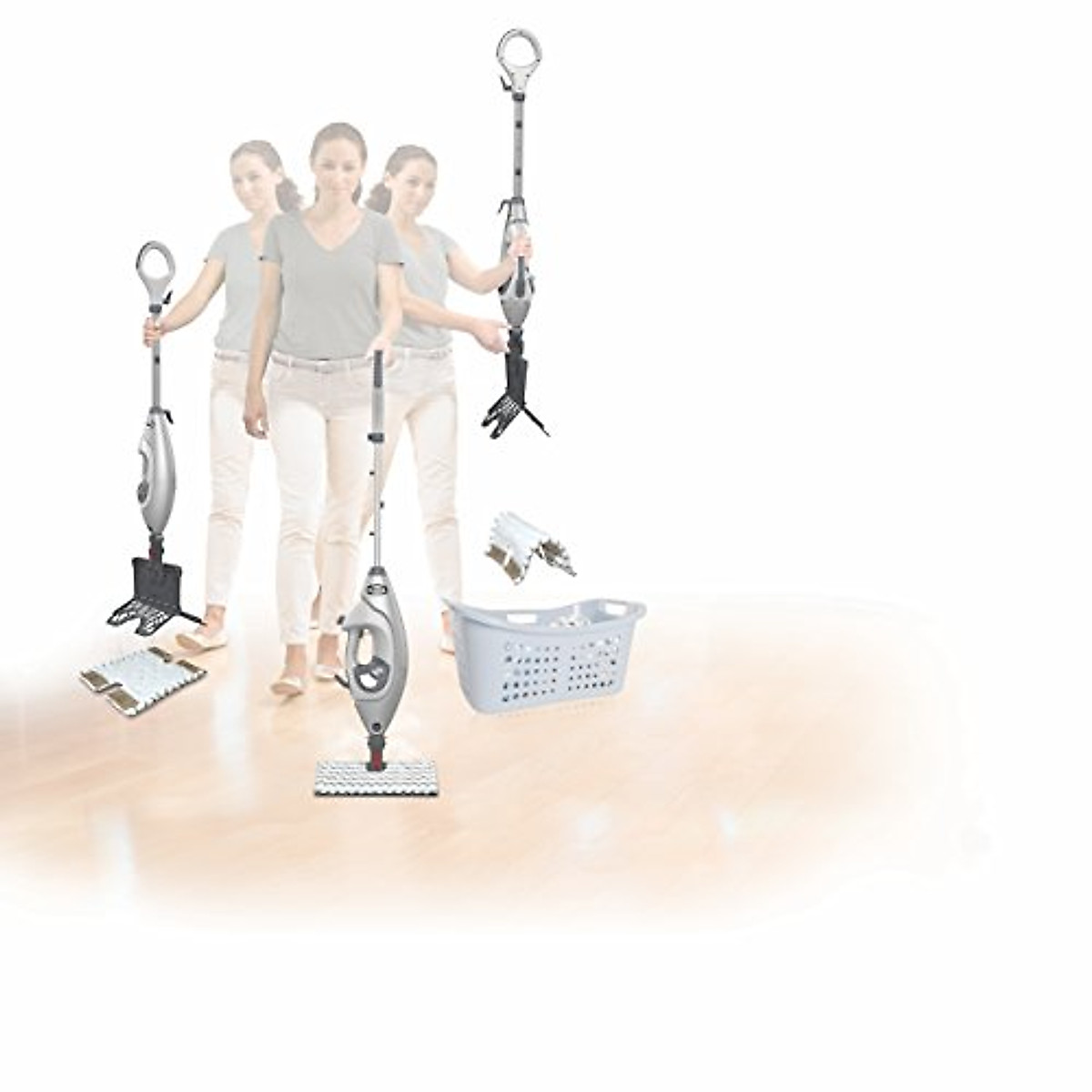 Shark S3973D Lift-Away 2-in-1 Pro Steam Pocket Mop with Removable Handheld Steamer for Hard Floors, Above-Floors & Garment Steaming, 3 Modes with Steam Blaster, Intelli-Mop Head, Dirt Grip Pads, White