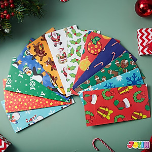 JOYIN 72 PCS of Christmas Holiday Goody Bags; 12 Assorted Christmas Designs Goodie Bags for Classrooms, Party Favors, Small Gift Bags, Kraft Bags and Christmas Craft Bags