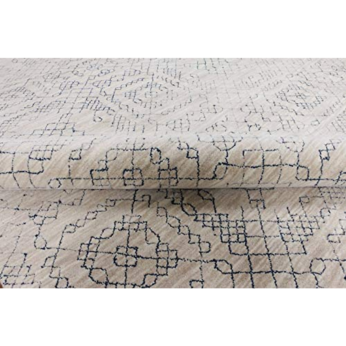 New Azulejo Natural Beige Moroccan Contemporary Handmade Tufted 100% Woollen Area Rugs & Carpet (8x10 ft - 250x300 cm)