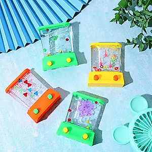 Sumind 6 Pieces Handheld Water Game Miniature Aqua with Fish Basketball Ring Toss Handheld Toys New Year Fun Gifts Travel Games for Kids & Adults(Chic Style)