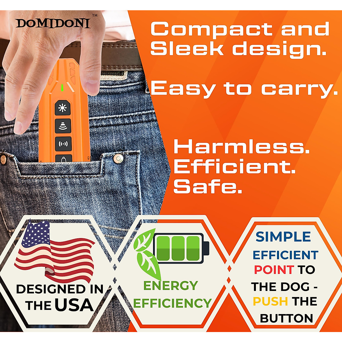 2024 Dog Bark Deterrent Device - Anti-Bark Devices for Dogs, No More Barks Dog Training Tool (Cali Orange)